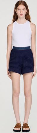 Sandro Short taille haute maille crochet
