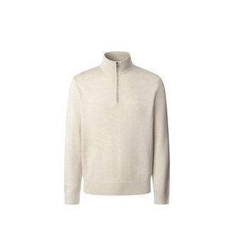 Hackett Pull col zipp&eacute; en coton et soie