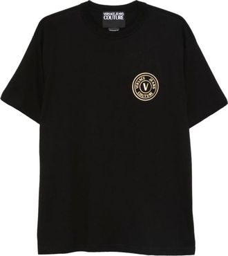 Versace Jeans Couture Homme, Tops, Noir, Taille: L T-shirt &agrave; imprim&eacute; logo