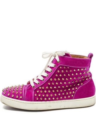 Christian Louboutin High-Top-Sneakers mit spitzen Nieten - Rosa