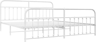 Generic Bettgestell mit Kopfteil aus Metall, Kopfteil f&uuml;r Doppelbett, R&uuml;ckenlehne f&uuml;r Bett, (schwarz, 120 x 190 cm) (193 x 203 cm)