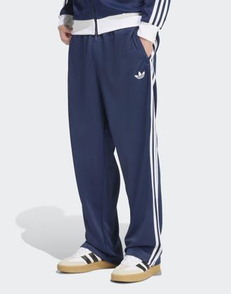 adidas Originals Adicolor - Locker geschnittene Trainingshose in Night Indigo/Wei&szlig;-Blau