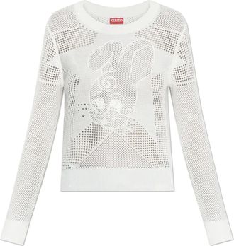 Kenzo Femme, Pulls, Blanc, Taille: 42 FR Pull D&eacute;coratif en Maille