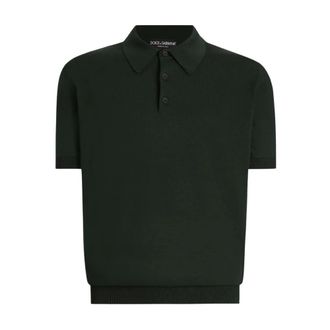 Dolce & Gabbana Openwork Polo Shirt - - Tops - Herren - Gr&uuml;n - M