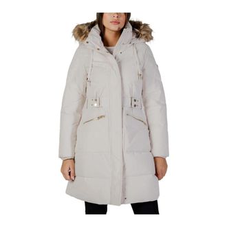 Guess Kapuzenjacke mit durchgehendem Rei&szlig;verschluss - - Jackets - Damen - Beige - 2XL