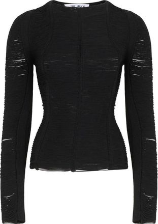 The Attico Femme, Tops, Noir, Taille: 38 FR Haut &agrave; manches longues avec d&eacute;tails de franges