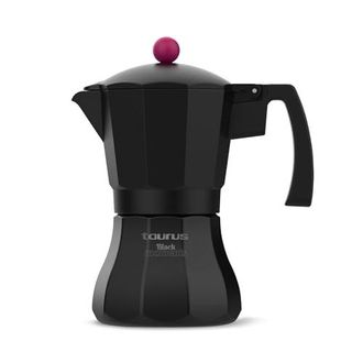 Taurus Black Moments 12 | Italienische Kaffeemaschine | 12 Tassen | Boden und Filter aus Edelstahl | Ergonomischer Griff | Sicherheitsventil | Für alle Kaffe