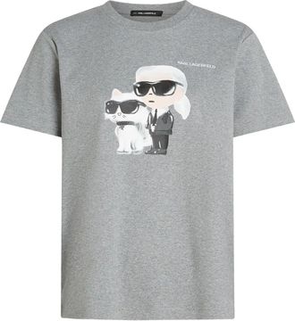 Karl Lagerfeld t-shirt graphique Ikon Karl & Choupette - Gris