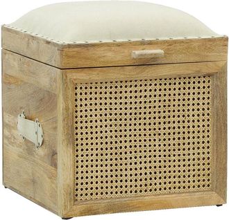 Aubry Gaspard Aubry Gaspard - Coffre pouf carré en manguier