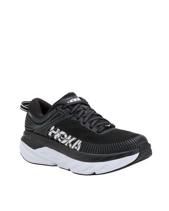 Hoka One One Womens Sneakers Bondi 7 Black-White Upper: Textile Trainers Black/white