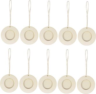 Valiclud 10stücke Mini Runde Holz Bilderrahmen Pack Mit Aufhängeschnur Diy Fotohalter Für Kreative Wanddekoration Robust Und Bruchsicher Für Individuelle Gesta