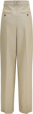 Saint Laurent Wool and Silk Canvas Tailored Trousers - Yellow
