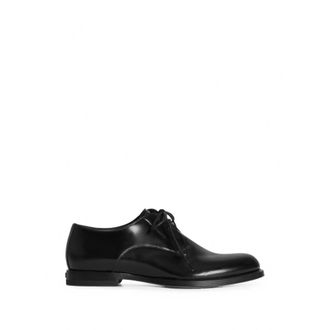 Dolce & Gabbana Black Calfskin Derby Shoes