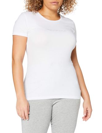 Emporio Armani Damen Iconic Cotton T-Shirt, XS, Weiß