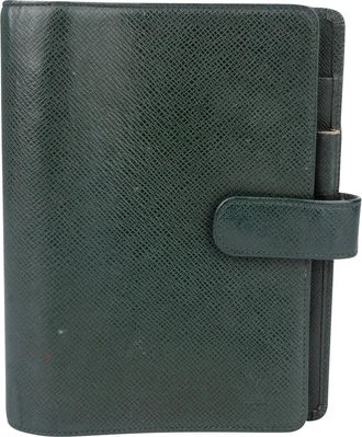 Louis Vuitton Portemonnaie - Louis Vuitton Green Taiga Leather Agenda MM - Gr. unisize - in Grün - für Damen