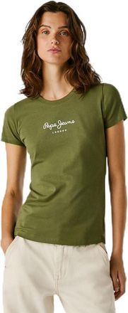 Pepe Jeans London Damen New Virginia SS N T-Shirt, Gr&uuml;n (Khaki Green), L, Gr&uuml;n (Khaki-Gr&uuml;n), L