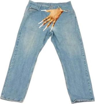 Generic Jean Homme Jeans Homme Jean Homme Regular Confortable Classique Slim Poche Taille Teinte Unie - Version Alternative avec Focus sur Teinte Et Silhouett