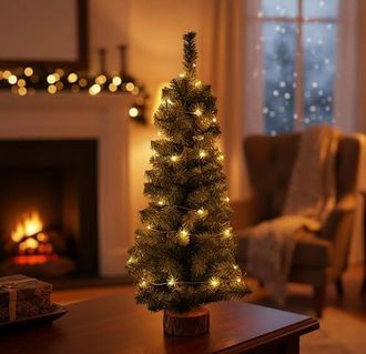 Dmora Weihnachtsbaum Sassiere, K&uuml;nstliche Kiefer, Realistischer Baum, Tannenbaum, Made in Italy, 40x40 h75 cm, Gr&uuml;n