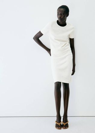Mango Pull manches courtes &agrave; perles &eacute;cru - Femme - XS - MANGO