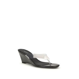 Coperni Womens Black Pvc Flip-Flop Sandals