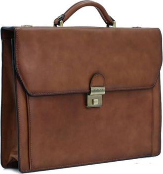 Katana Cartable 1 soufflet en cuir de vachette - Marron