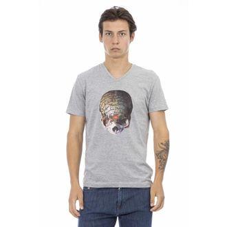 Trussardi Homme, Tops, Gris, Taille: 3XL T-shirt Col V Manches Courtes - Action