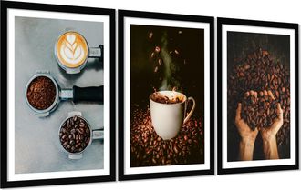 Nacnic Set Mit 3 Postern, Ger&ouml;steter Kaffee, Druckillustration Im Fotografischen Stil Zur Dekoration Der W&auml;nde Von K&uuml;che, Speisekammer, Esszimmer, Restaurant