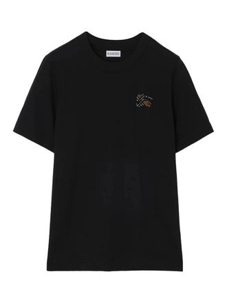 Burberry Tufted Equestrian Knight Embroidery T-Shirt - Black