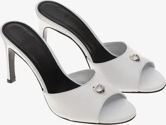 Coperni Logo-Plaque Leather Mule - White
