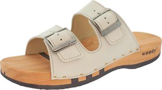 Woody Herren Max Clog Pantolette, Creme, 42 EU