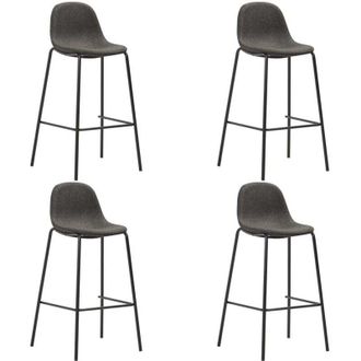 vidaXL Vidaxl - Chaises de bar lot de 4 gris fonc&eacute; tissu