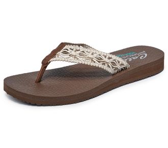 Skechers Damen Meditation-Ozean Brise Flipflop, braun, 38 EU