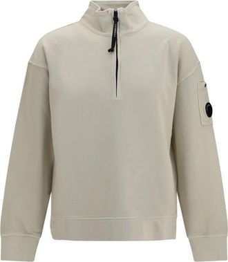 C.P. Company B&uuml;rsten- und Velours-Baumwollfleece mit Diagonalwebung - - Sweatshirts & Hoodies - Herren - Beige - XL