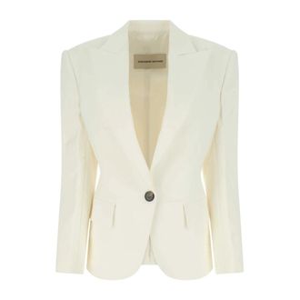 Alexandre Vauthier Femme, Vestes, Blanc, Taille: 36 FR Veste de blazer m&eacute;lange de viscose d&eacute;tirement ivoire