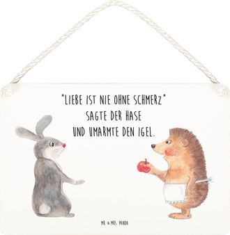 Mr. & Mrs. Panda Schild Hase Igel DIN A5 - Geschenk, wandtafel, T&uuml;rschild Familie, Holzschild, Liebe Spruch, Lustige Spr&uuml;che, Tr&ouml;sten, Herzschmerz, Trennungsschmerz, h