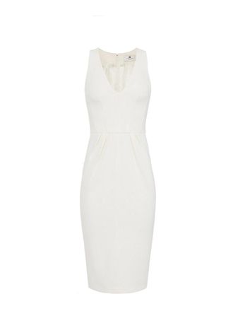 Elisabetta Franchi Robe Au Genou - Blanc