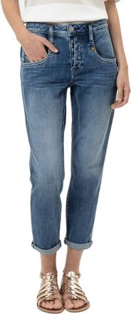 Herrlicher Damen Jeans Shyra 5318 D9648 Cropped Jogg Denim Boyfriend Jeanshose Hohe Leibh&ouml;he (DE/NL/SE/PL, Numerisch, 26, Regular, Regular, Snake Blue 605)