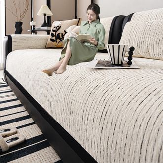 Generic Weiche Chenille Sofabezug Sofa Sitzkissenbezug Sofaüberwürfe L Form Möbelschutz für Wohnzimmer Sofa überzug Universal Antirutsch Couch überzug 1 2 3 4