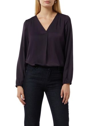 Comma Satinbluse mit V-Ausschnitt