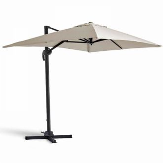 Oviala Parasol d&eacute;port&eacute; rotatif 2x3m en aluminium &eacute;cru