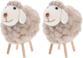 Pretyzoom 2 Stücke Filz Schafe Figur Dekofigur Weihnachtsfiguren Weihnachten Dekoration Ornamente Wohnzimmer Tischdeko Weihnachtsschmuck Xmas Deko