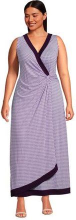 Lands End Ärmelloses Maxi-Wickelkleid aus Baumwolle/Modal-Mix, Damen, Größe:52-54 plus, Lila, Baumwolle Modal, by Lands End