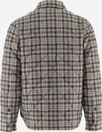 Woolrich Wool Blend Checked Shirt - Gray