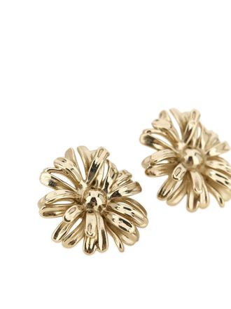 Dries Van Noten Sculptural Flower Earrings - Gold
