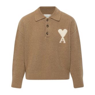 Ami Femme, Pulls, Brun, Taille: 34 FR Pull Polo De Coeur