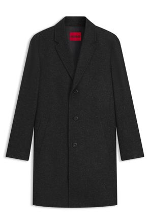 HUGO BOSS Herren Malte2541 Regular-Fit Mantel aus Cavalry-Twill Schwarz001 48