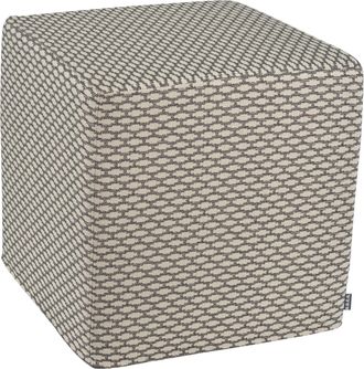 H.O.C.K. Nalou Hocker Cube - Gemustert, Schwarz oder Grün, 45x45x45 cm (schwarz)