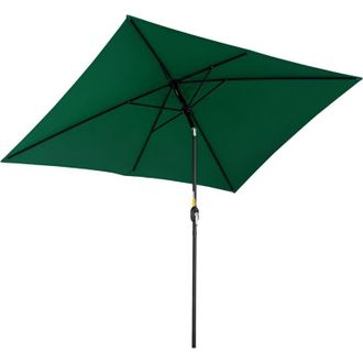 OUTSUNNY Parasol inclinable rectangulaire m&eacute;tal polyester haute densit&eacute; 2,95L x 1,95l x 2,4H m vert