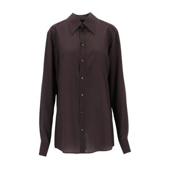 Dolce & Gabbana Seidenkrepp-de-Chine-Hemd - - Shirts - Herren - Braun - L