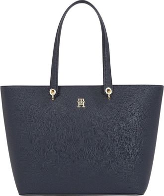 Tommy Hilfiger Damen Tote Bag Tasche Emblem Groß, Blau (Space Blue), Einheitsgröße